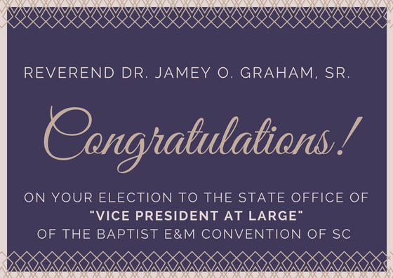 Pastor Graham Congrats | Gethsemane Baptist Association