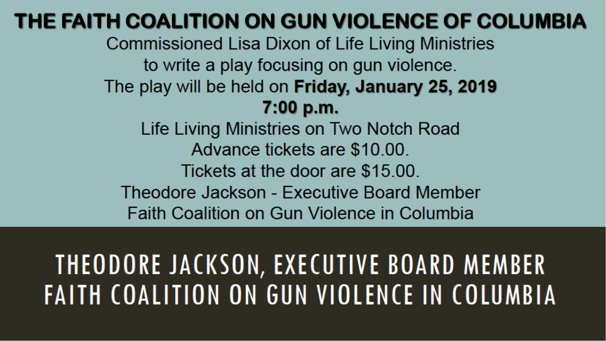 Faith Coalition on Gun Violence | Gethsemane Baptist Association