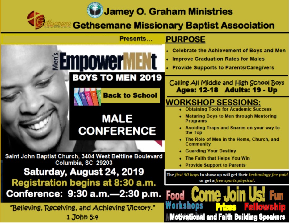 Boys to Men 2019 Back to School Male Conference | Gethsemane Baptist ...