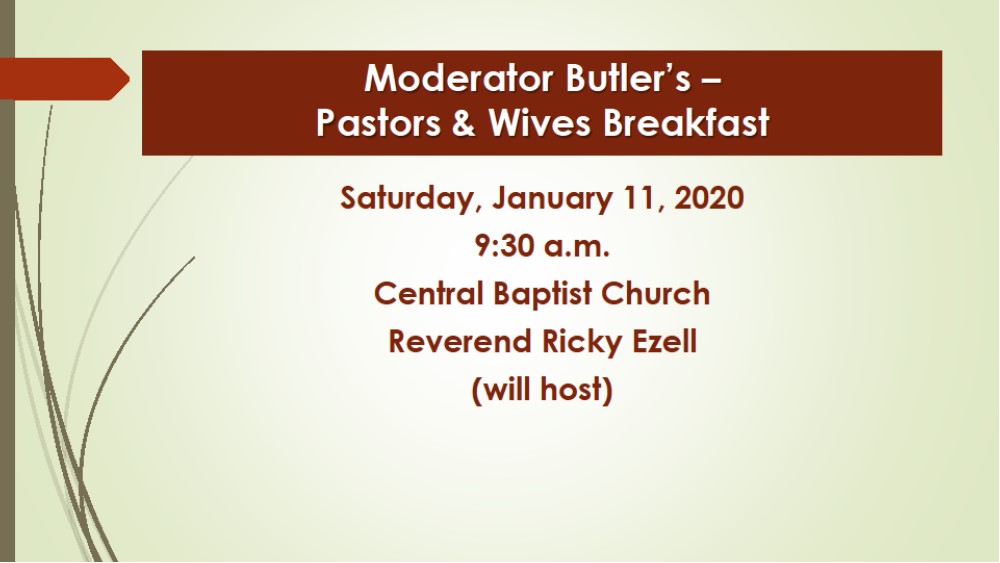 Moderator Butler Pastors and Wives Breakfast | Gethsemane Baptist ...